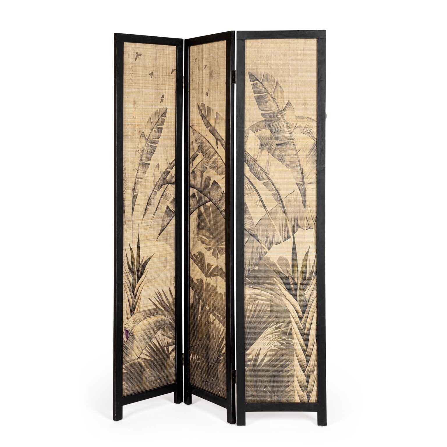Biombo Bombai - Biombo decorativo de bambú - Biombo negro